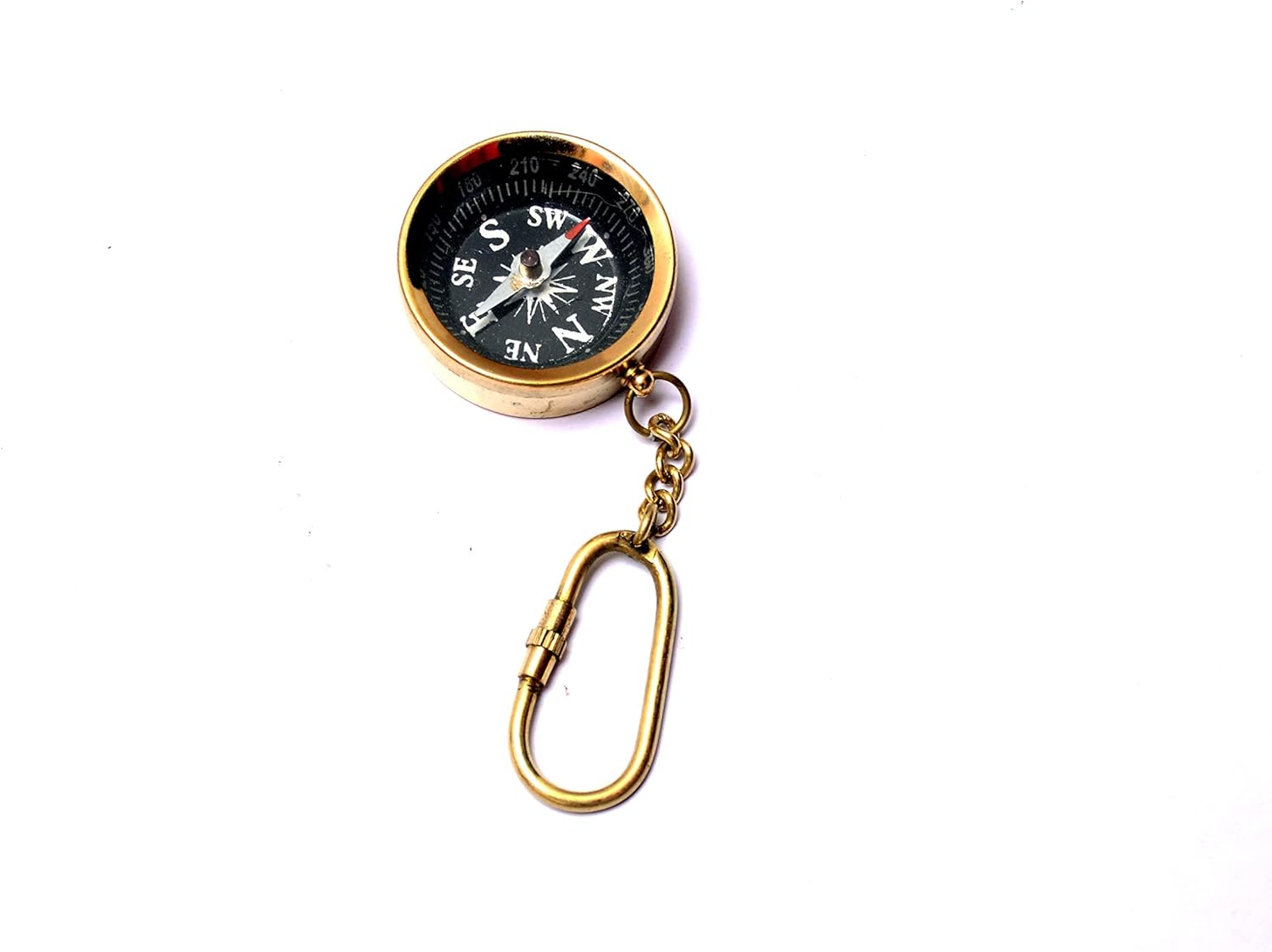 Amazon.com: Brass Nautical Keychain Marine Hiking Vintage Compass Key ...