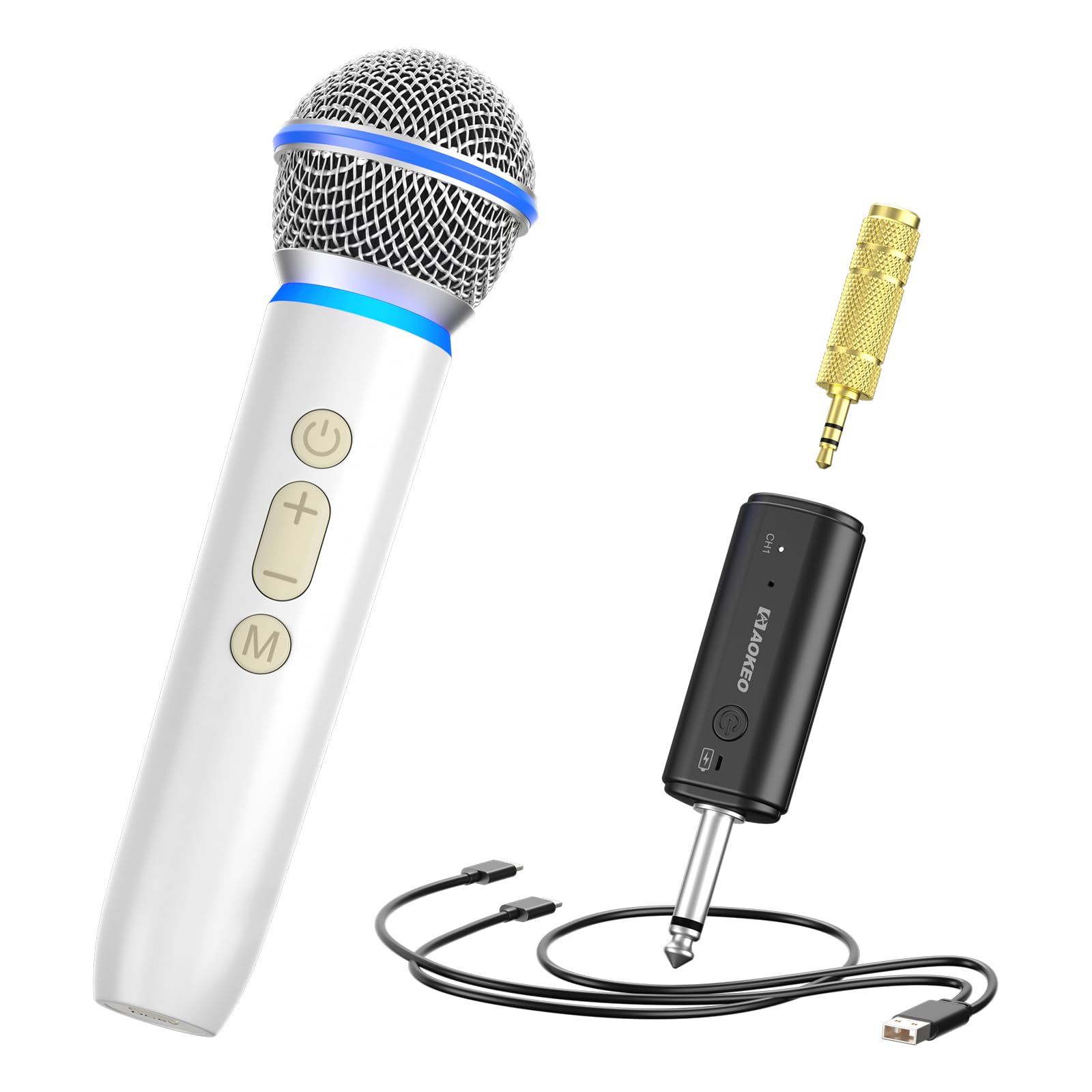 Amazon.com: Aokeo Wireless Microphone with Rechargeable Receiver,UHF ...
