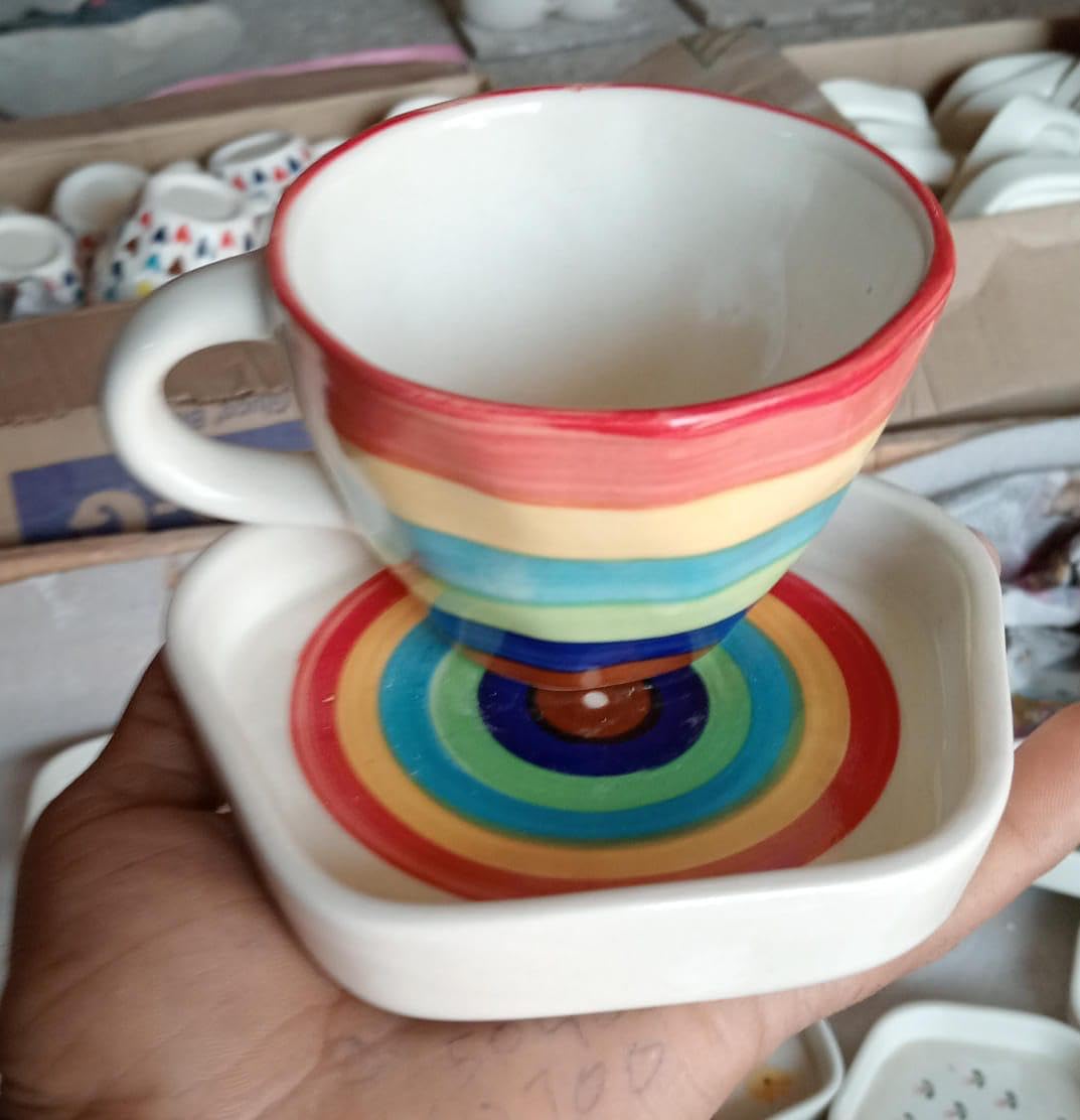 Buy Stylish Handcrafted Exclusive Ceramic Cup and Plate | Dessert Plate ...