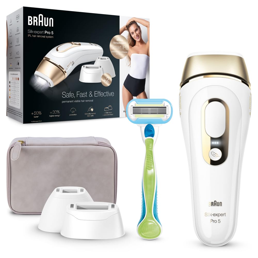 Buy Braun IPL Silk-Expert Pro 5, At Home Hair Removal With Pouch, Wide ...