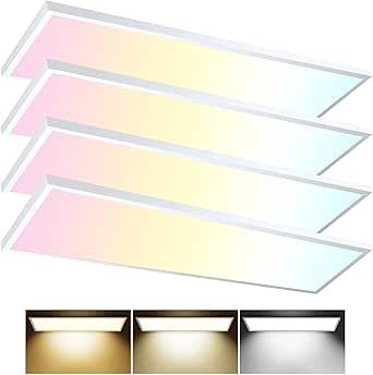 AIKVSXER 4PACK 1x4 Flat Panel Light Surface Mount LED Ceiling Light ...