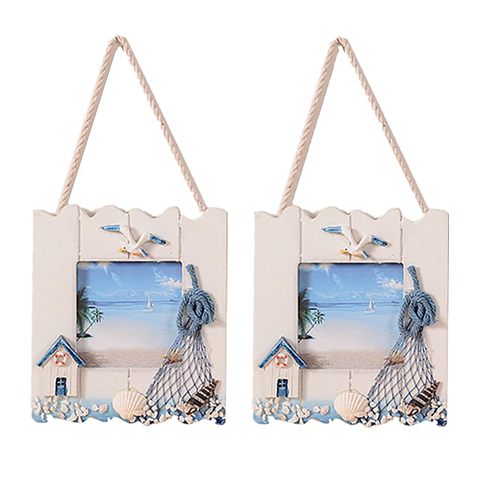 Amazon.com - OHAOLYLE 2 Pcs Wooden Beach Picture Frame Seaside ...