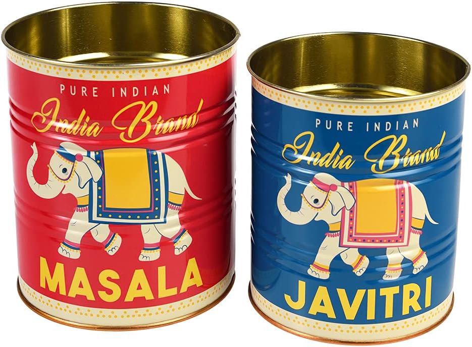 salt and pepper interiors Retro Vintage Storage Tins Set of 2 Round ...