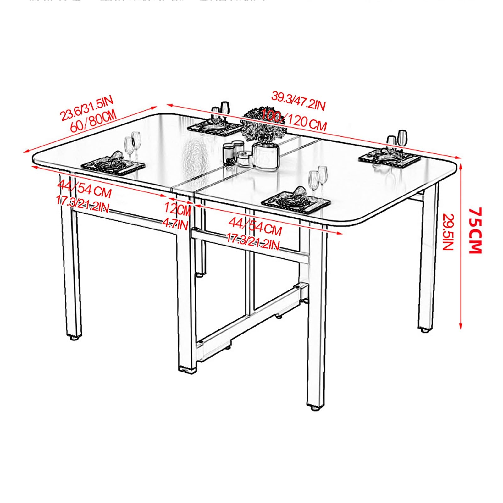 Folding Table Dimensions Standard