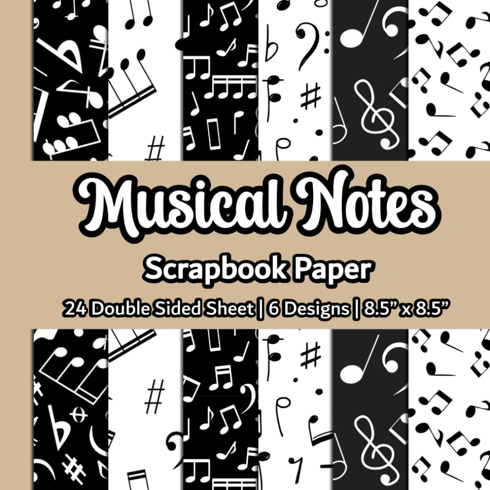 Musical Notes Scrapbook Paper: Musical Notation Scrapbook paper | 6 ...