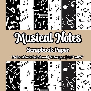 Musical Notes Scrapbook Paper: Musical Notation Scrapbook paper | 6 ...