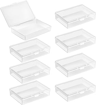 8 PCS Small Plastic Containers with Lids, Mini Rectangular Empty Small ...