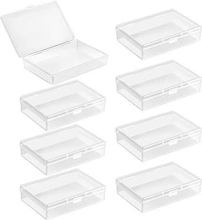 8 PCS Small Plastic Containers with Lids, Mini Rectangular Empty Small ...