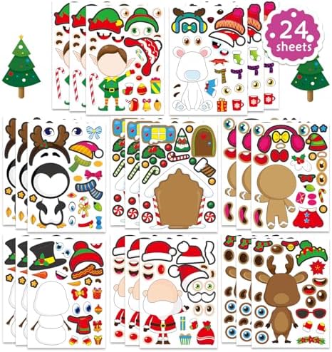 Amazon.com: IMISHM36 Pack Christmas Stickers for Kids Make Your Own ...
