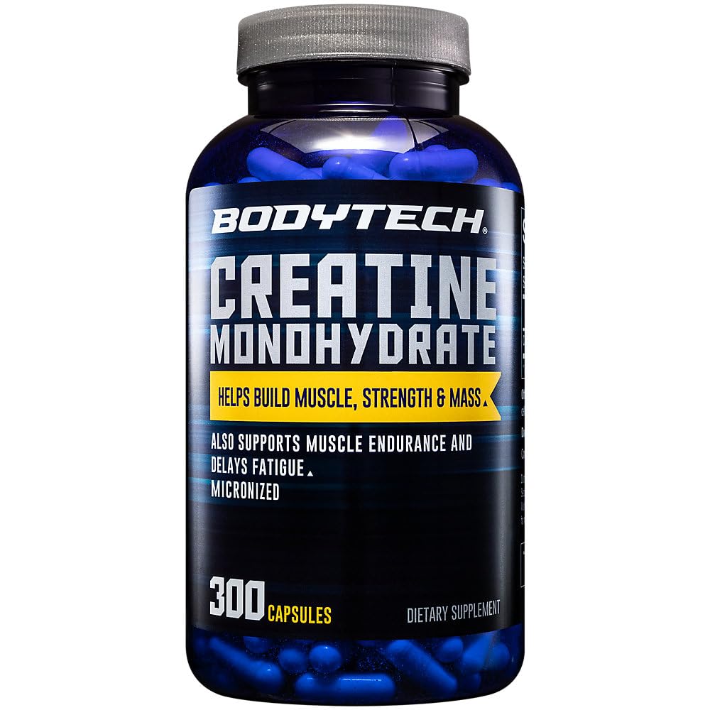 Amazon.com: BodyTech Creatine Monohydrate (300 Capsules) : Health ...