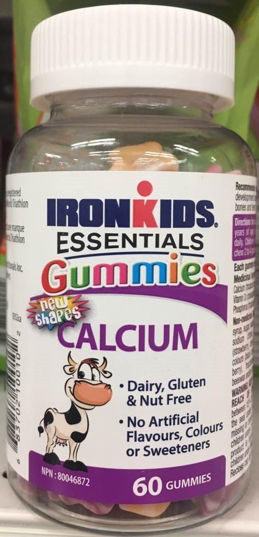 IronKids Calcium Gummies with Natural Fruit Flavors for Children