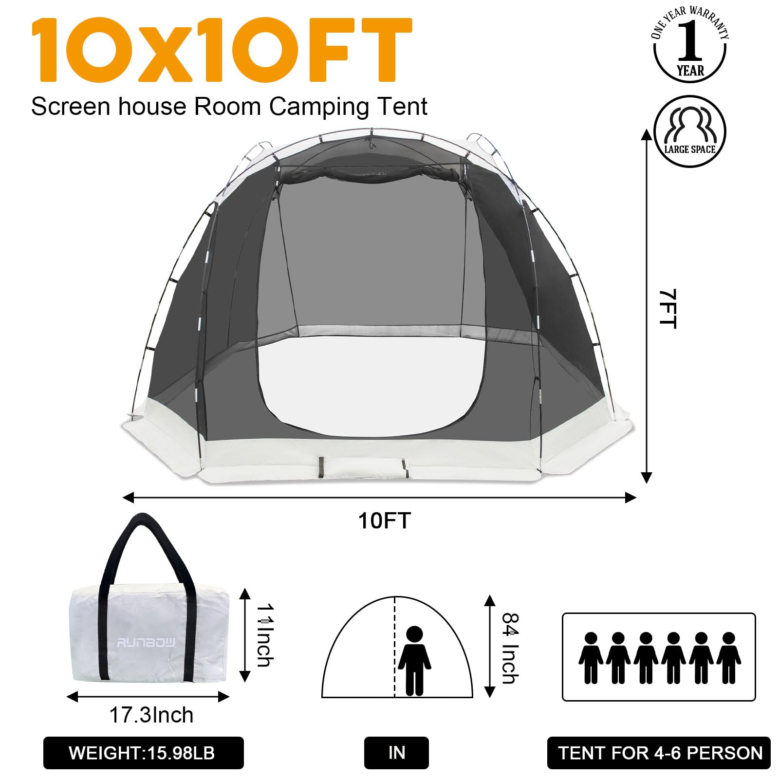 Snapklik.com : Screen Tents For Patios Backyard,10X10 FT For 4-6 ...