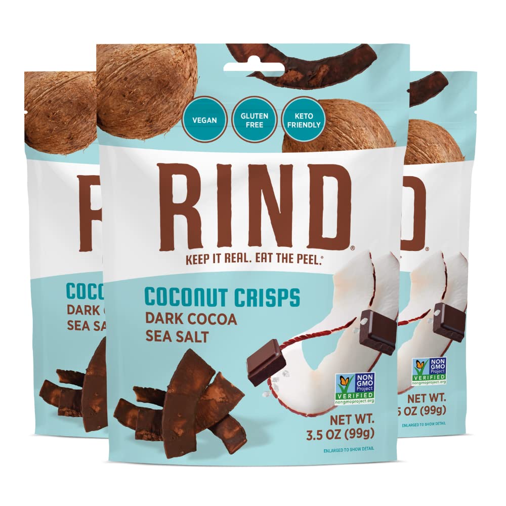 Amazon.com: RIND Snacks | Dark Cocoa Sea Salt Coconut Crisps | Dried ...