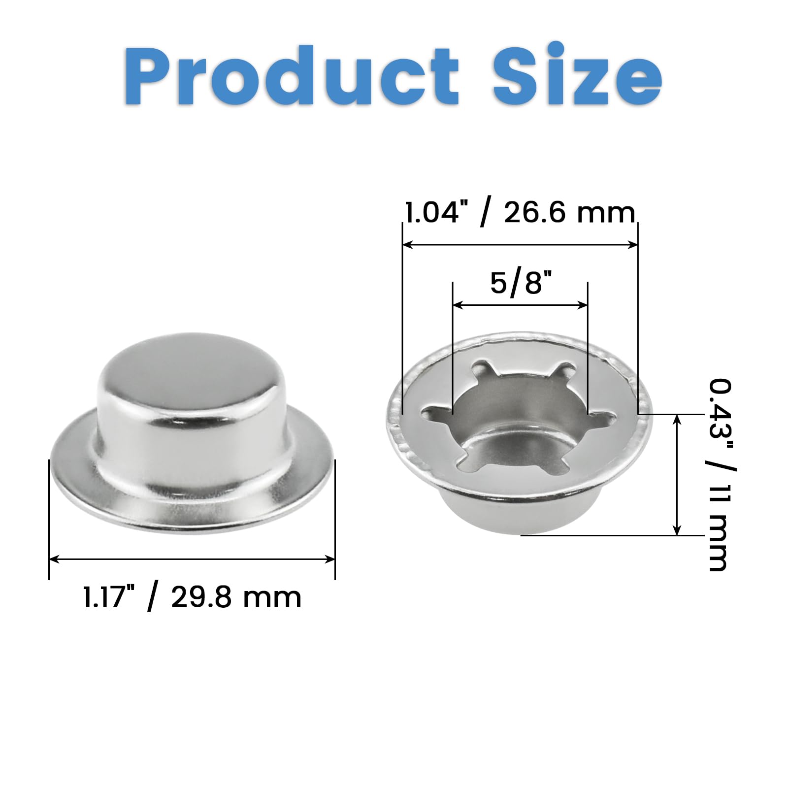 Snapklik.com : HONSNKS Push On Pushnut Cap Fits 5/8 Inch Axles, Spring ...