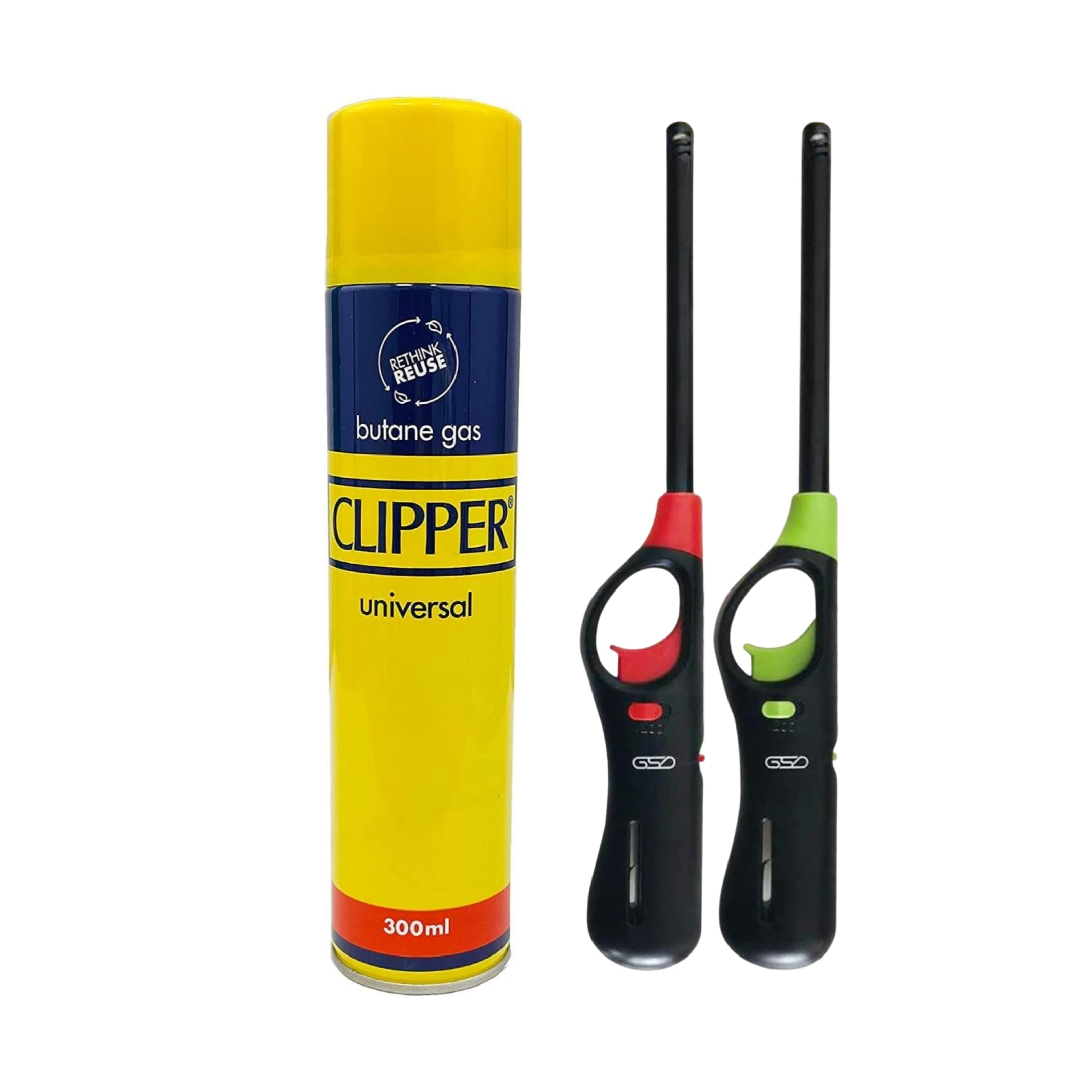 ZYBUX - 1 x Clipper Gas For Lighters 300ml + 2 Utility Lighter (RANDOM ...
