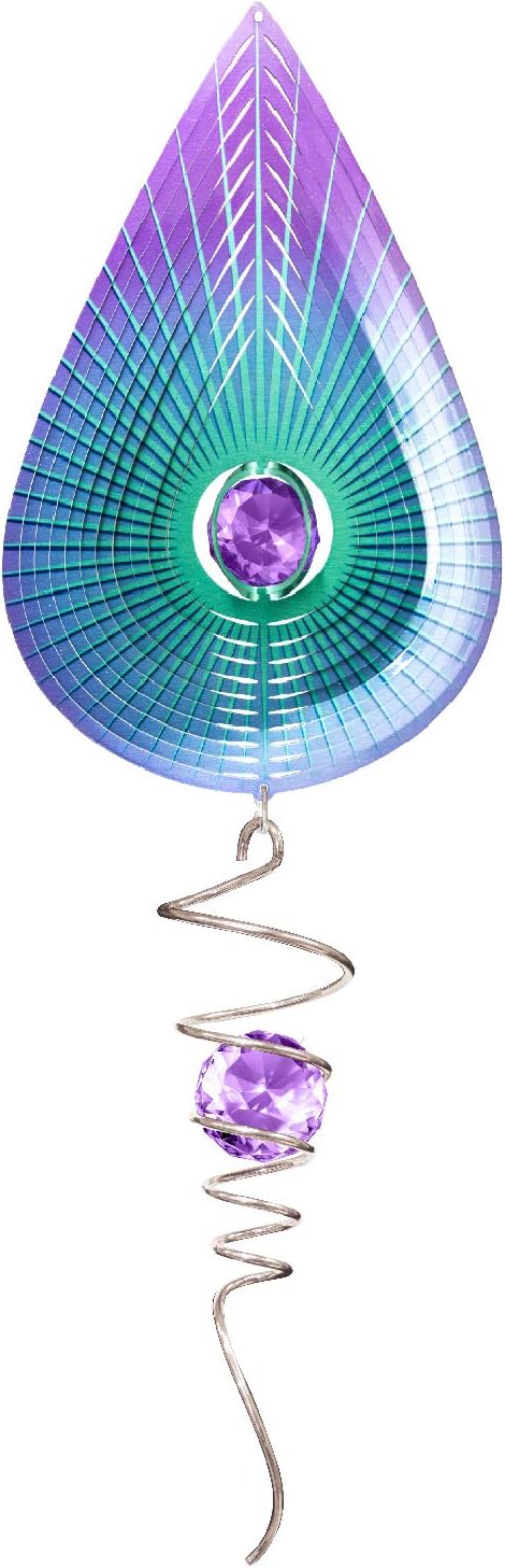 Amazon.com: 14" Purple Crystal Teardrop 3D Wind Spinner with 10 ...