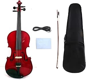 Amazon.com: 4 String Blue 3/4 Electric Acoustic Violin Spruce+Maple ...
