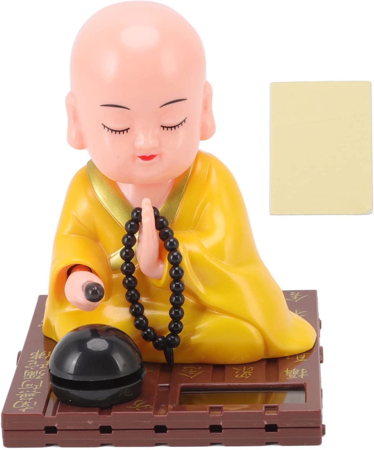 Amazon.com: Little Monk Figurine Solar Head Toys Buddha Monk Statues ...