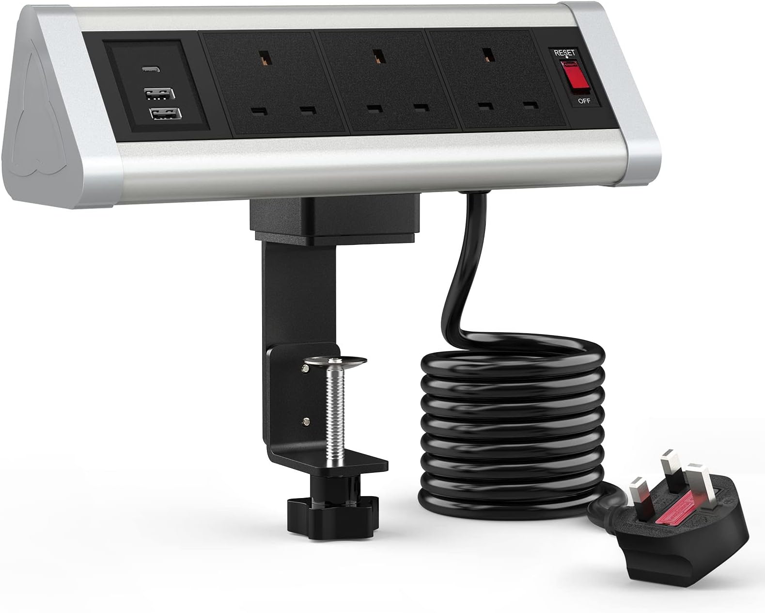 Desk Power Sockets, Ohuo Desktop Power Socket 3 Way with 1 USB C, 2 USB ...