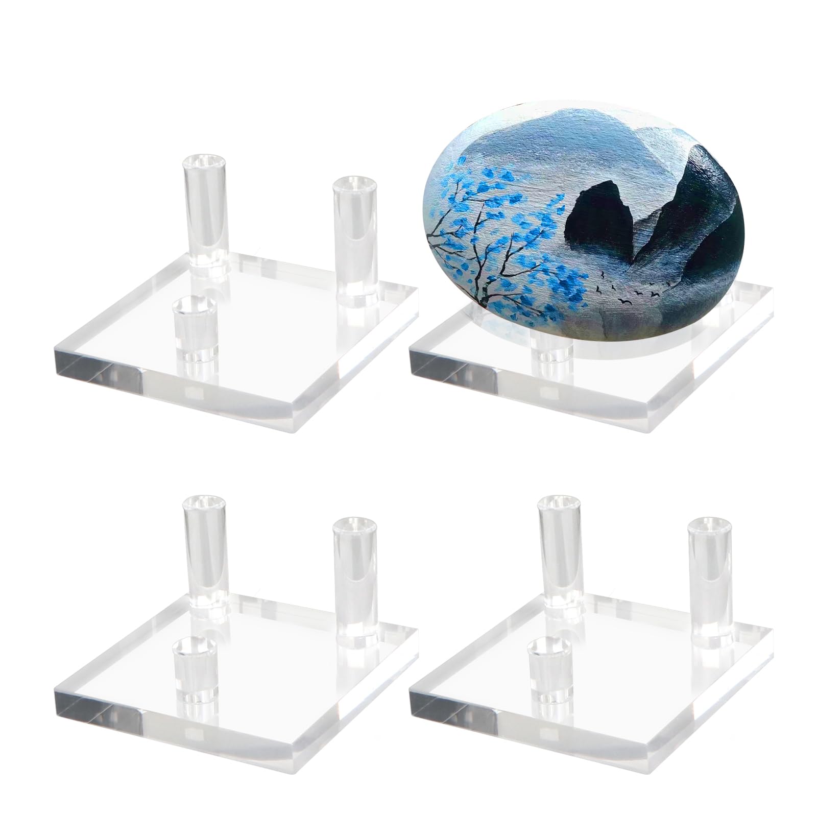 Amazon.com: 4 Packs 1.9Inch Rock Display Stand, Three-Peg Square ...