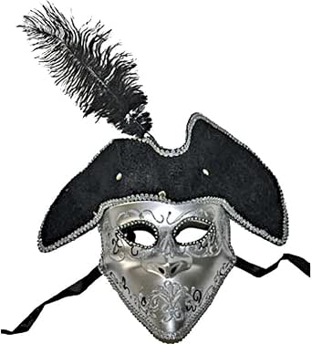 Amazon.com: Silver Pirate Masquerade Mask : Clothing, Shoes & Jewelry