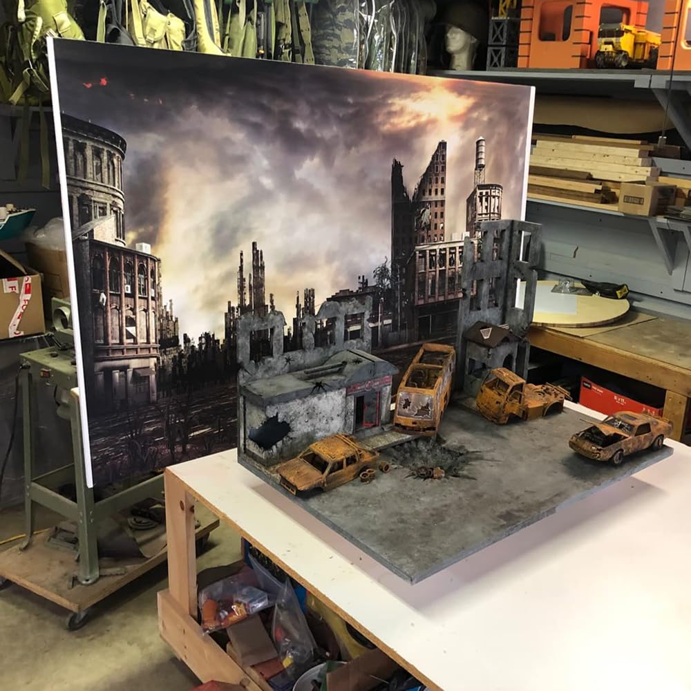 Half Zip Cycling Top 7x5ft Destroyed City Backdrop - Post Apocalyptic ...