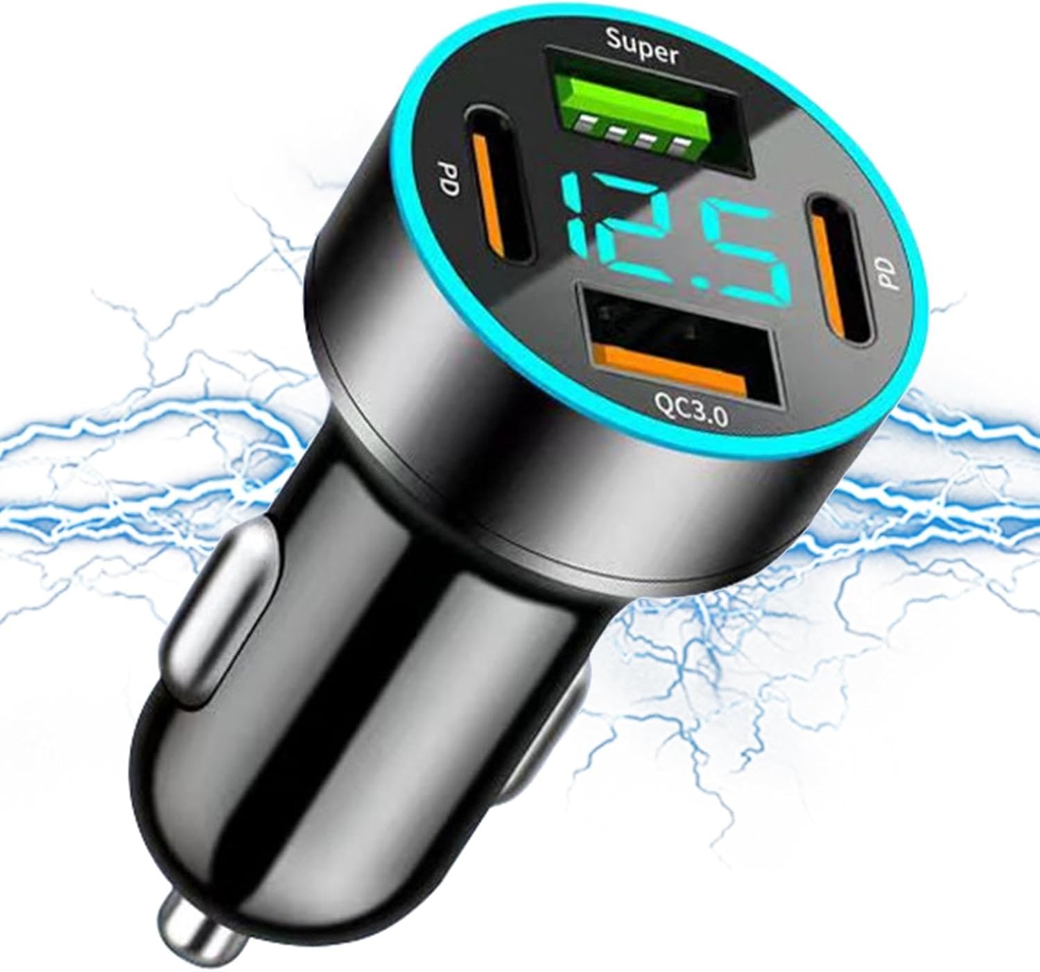 Car USB Charger - 4 Ports Car Charger Adapter - Fast Charging Cell ...