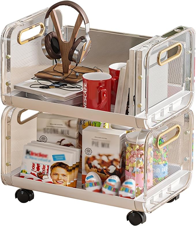 Whixant Storage Cart with Transparent Fruit & Vegetables Storage Cart ...