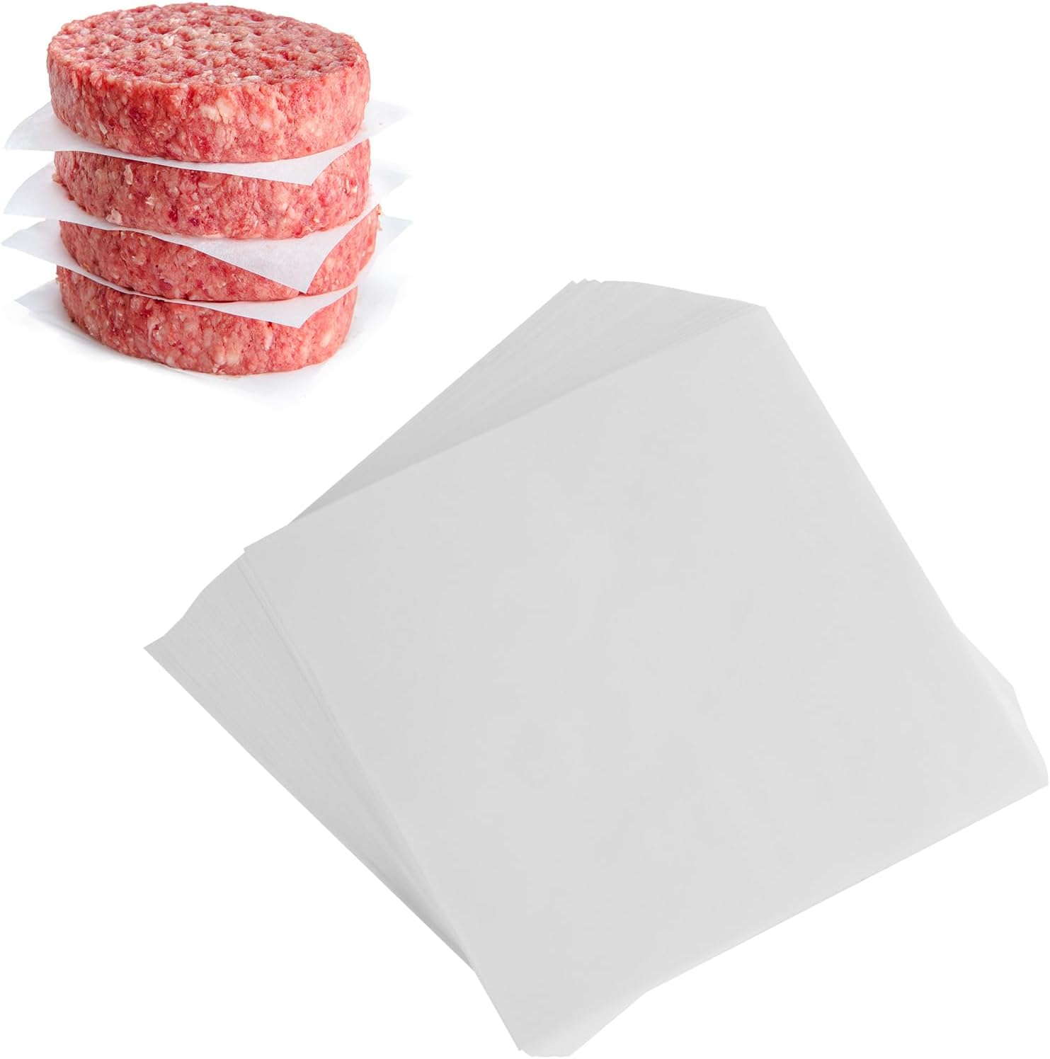 Amazon.com: Yenmoz 500 PCS Hamburger Patty Papers 4.33X4.33 Inch Square ...