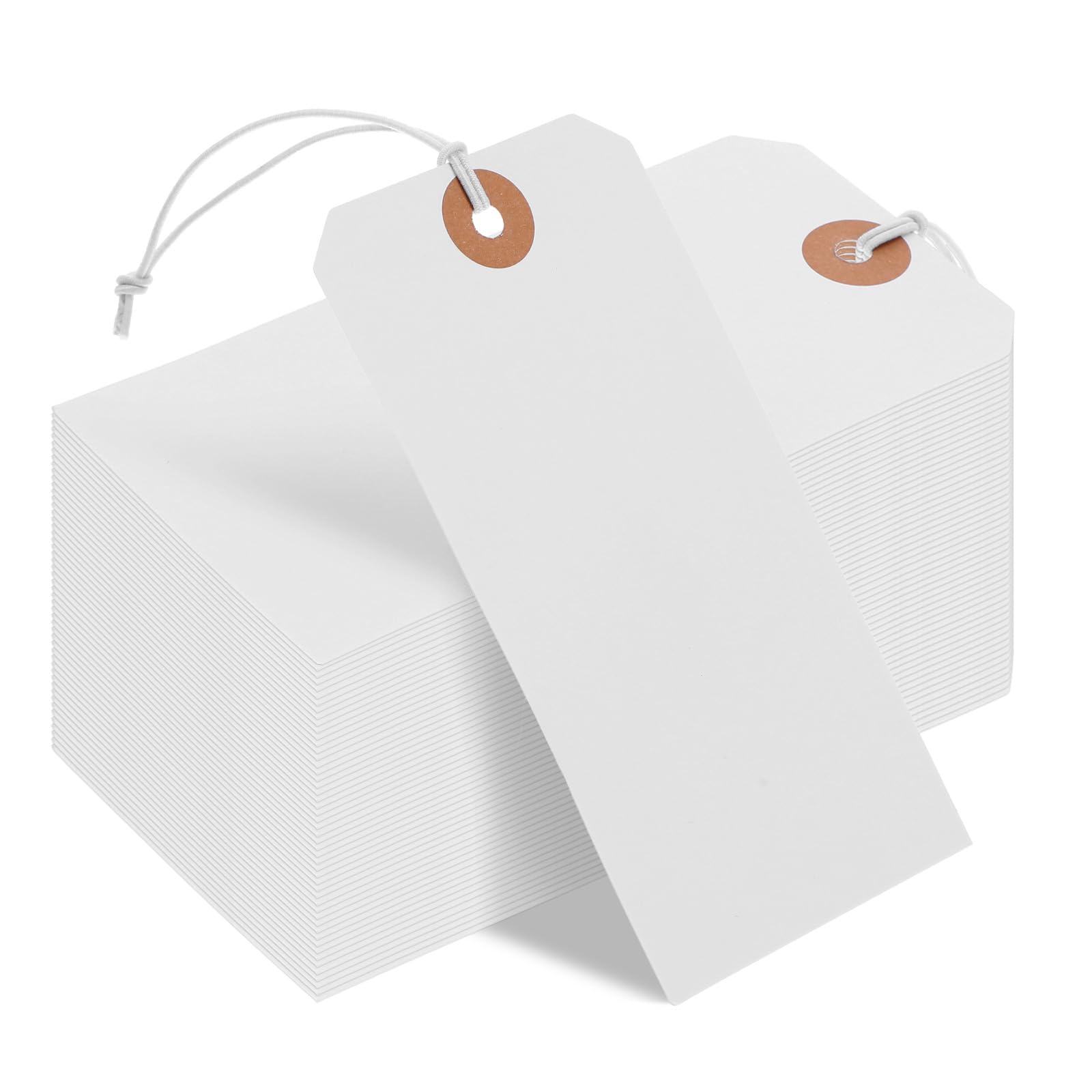Amazon.com: 100pcs Large Price Tags with Elastic String White Hang ...