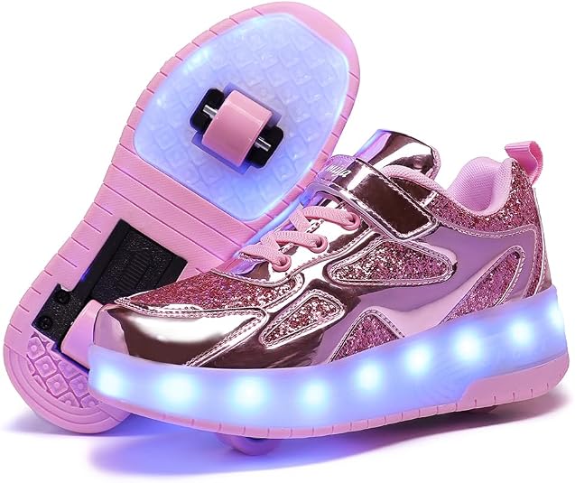 Amazon.com | GIMKOUNN Roller Shoes Girls Boys Sneakers with Wheels ...