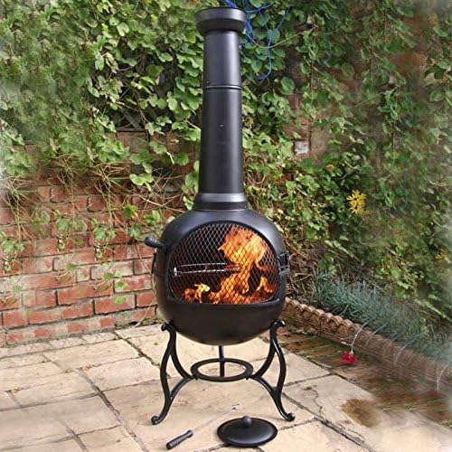 Amazon.com: Ohio Large Chimenea with BBQ Grill - Black