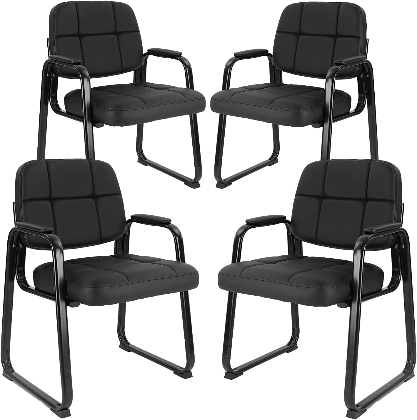 Amazon.com: CLATINA Office Reception Guest Chair with Bonded Leather ...