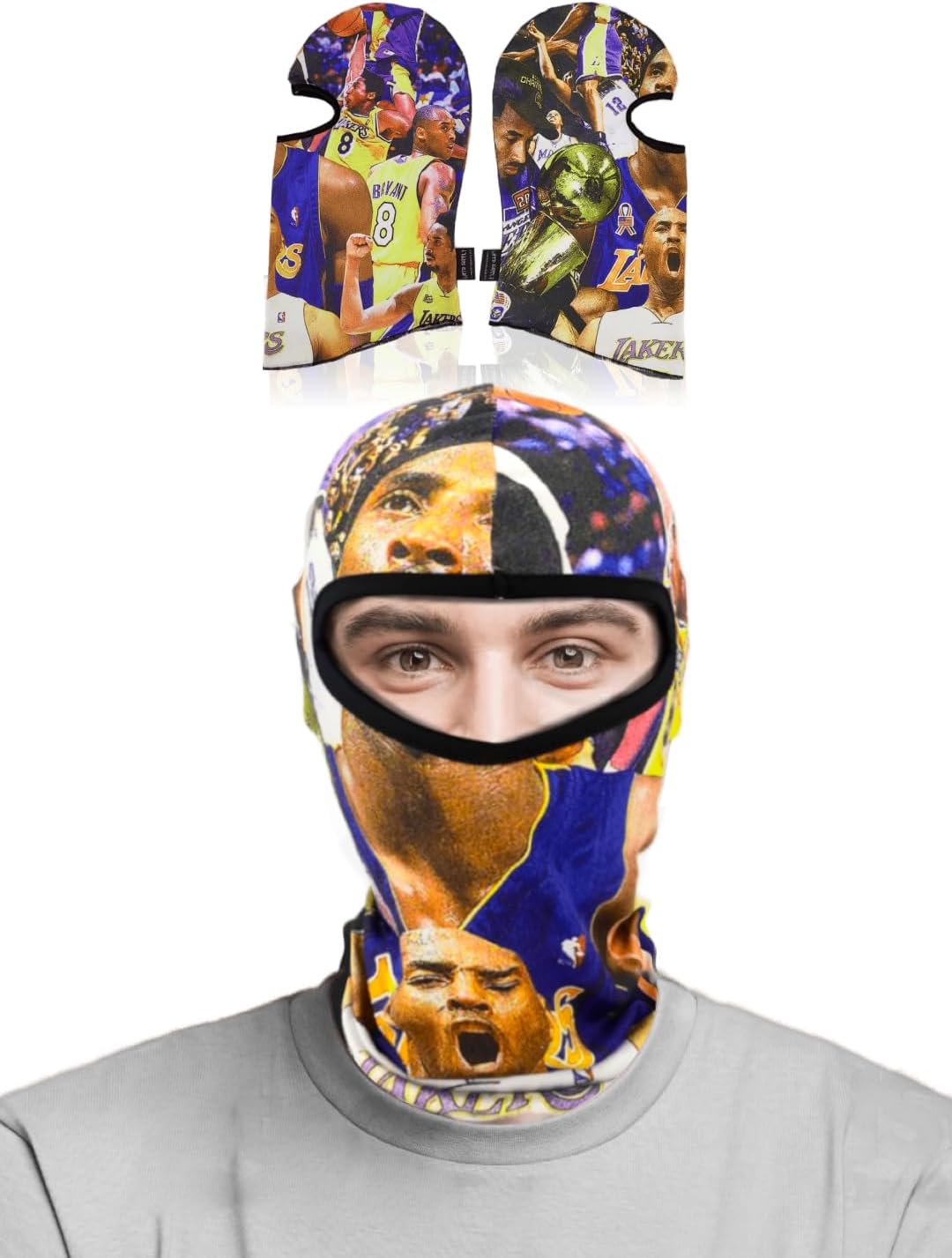 Anime Ski Mask with Design - Blue Black Balaclava B Summer Skii and ...