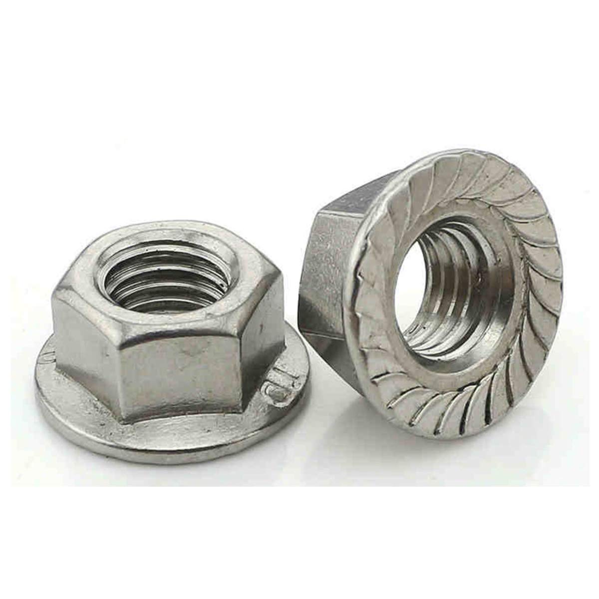 4pcs of M14 Hex Flange Nuts Locknuts 304 Stainless Steel Metric Hex ...