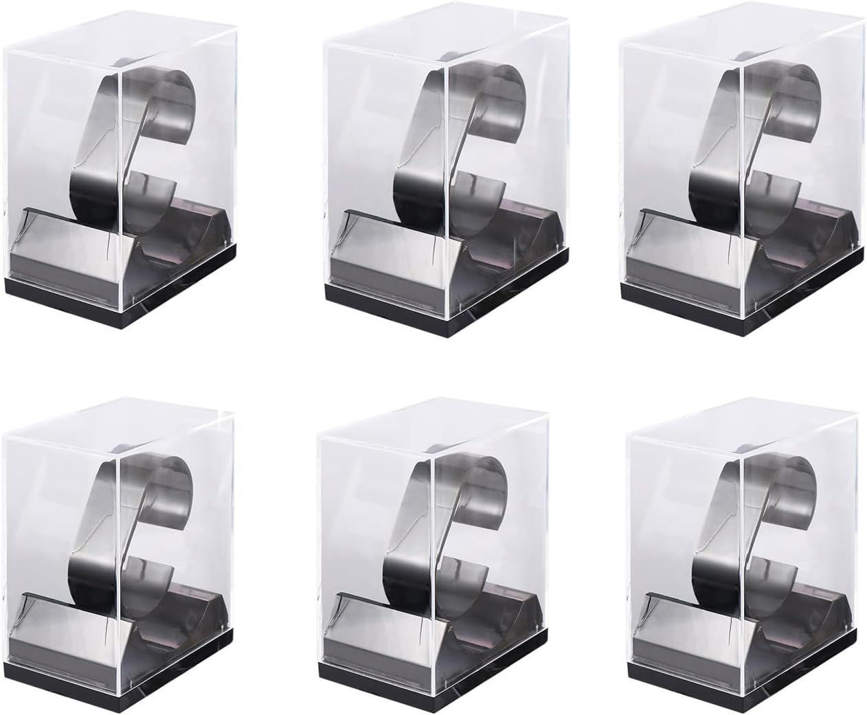 Amazon.com: Pokinge 6pcs Clear Single Watch Display Stand Boxes,Acrylic ...