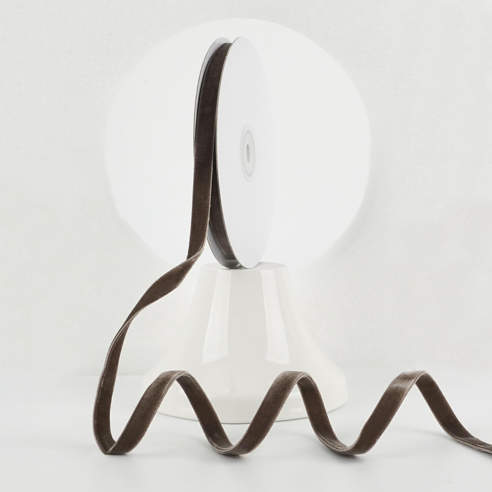 Amazon.com: MEEDEE Brown Velvet Ribbon 3/8 Inch Double Face Velvet ...