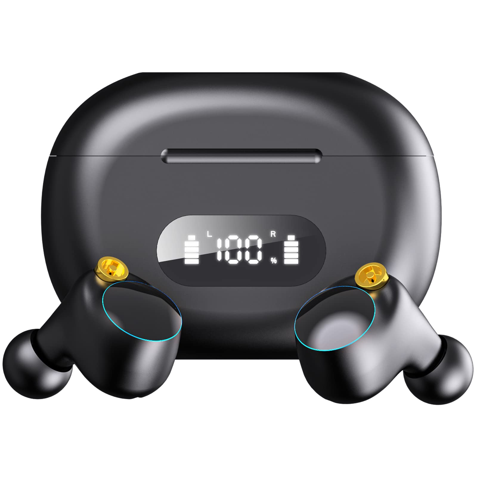 Écouteurs sans fil Bluetooth légers HiFi stéréo avec microphone intégré ...