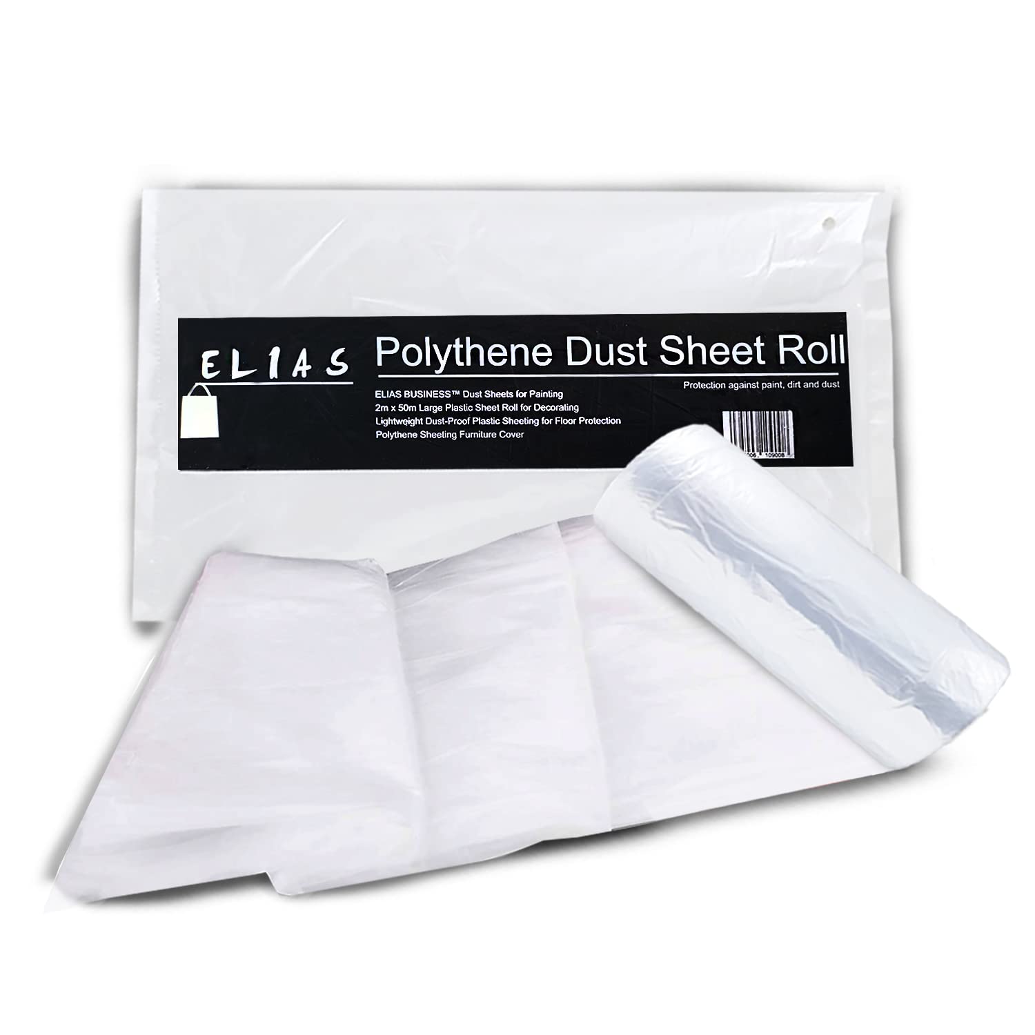 Buy ELIAS Dust Sheet for Decorating | 2m x 50m Plastic Sheet Roller for ...