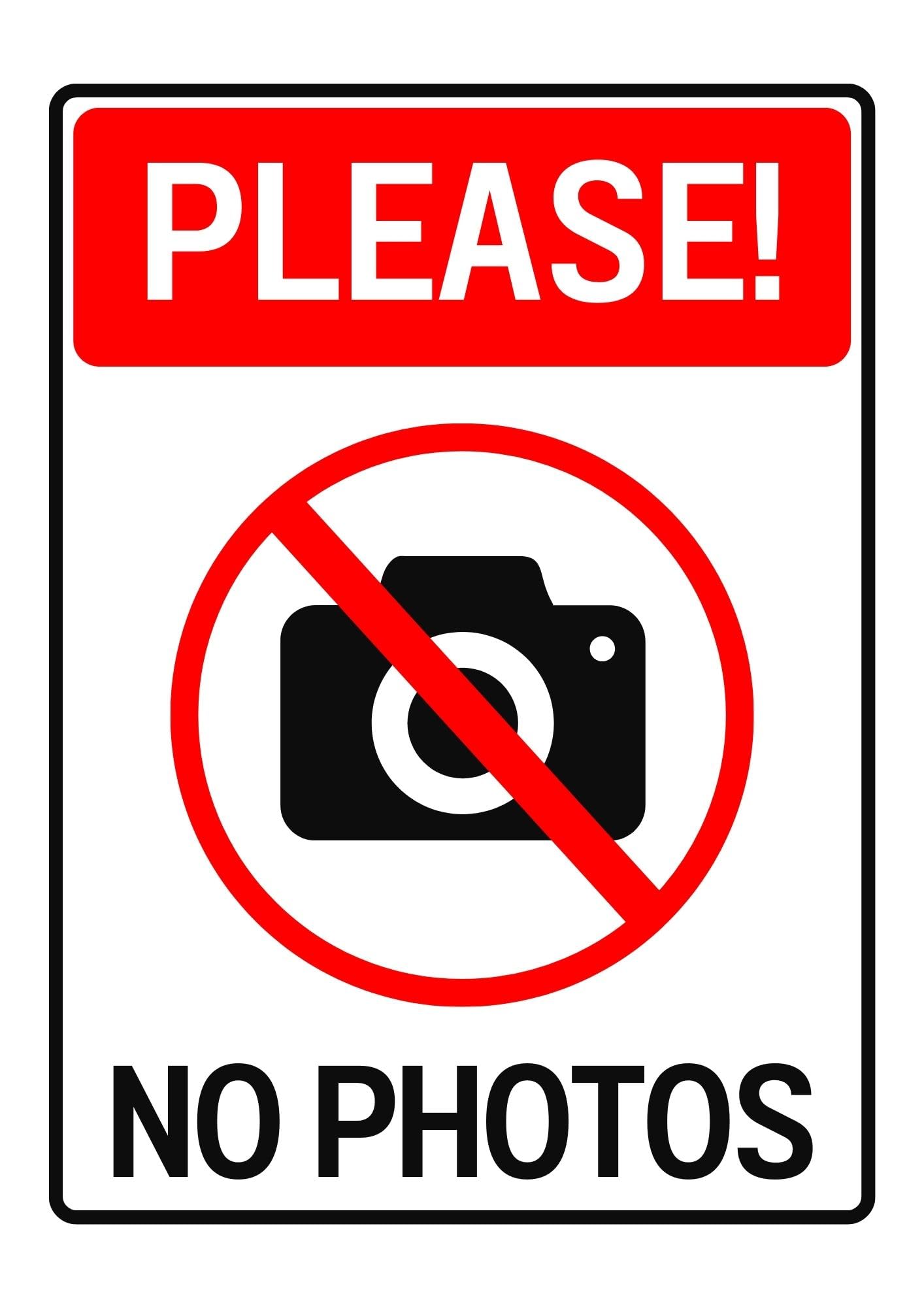 Please No Photos Sign Sticker, PVC Waterproof Sticker Signage : Amazon ...