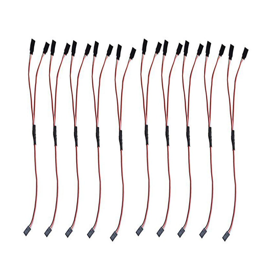 FLY RC 10PCS JR Style Servo Extension 200mm RC Y Harness Servo Splitter ...