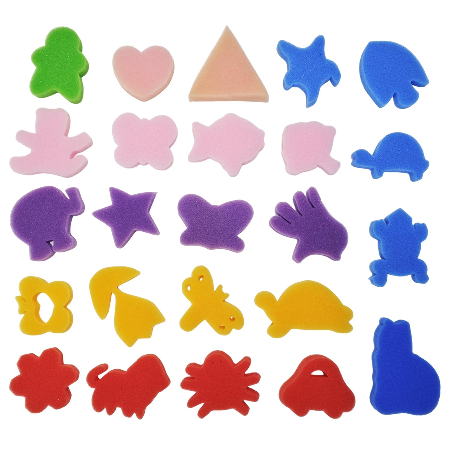 24 Pieces Paint Sponges, Painting Sponge Kit, Multi-shape Sponge Stamps ...