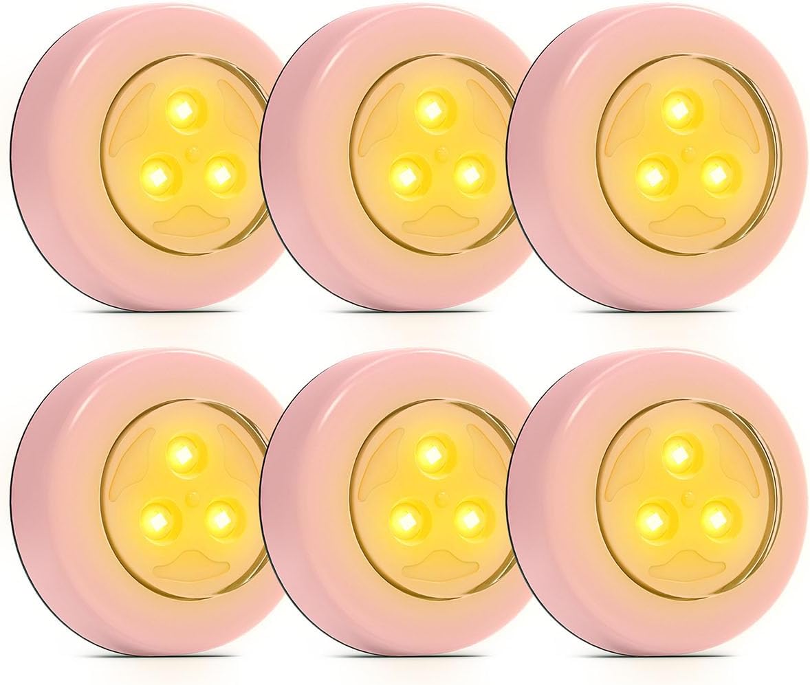 UMECORE Tap Light Push Lights, 6 Pack Wireless Puck Lights Battery ...