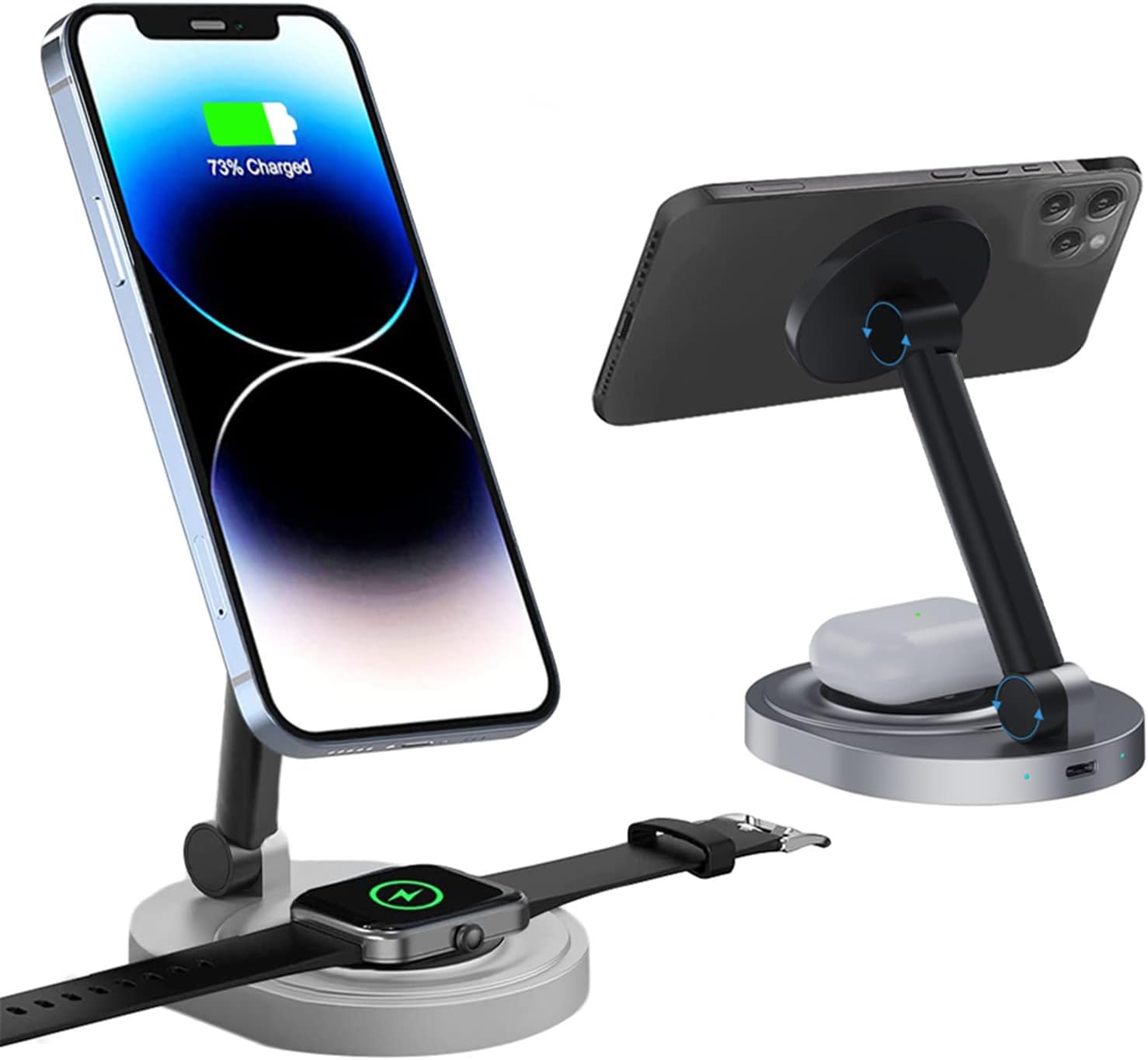 Amazon.com: Magnetic Wireless Charger Stand for Mag-Safe Charger, Foldable 15W Fast Wireless ...