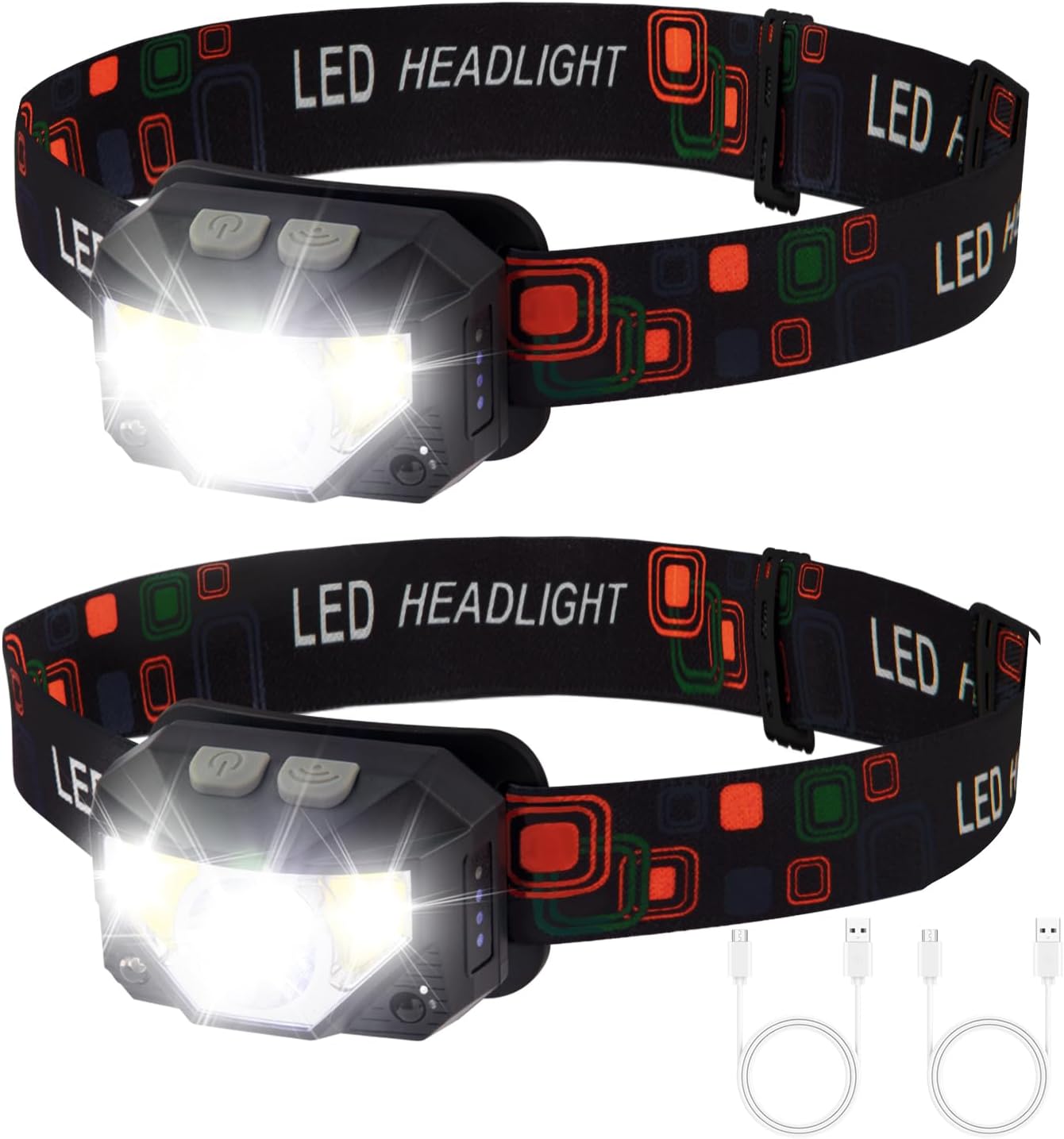 Super Bright Headlamp, USB Rechargeable Led Head Lamp, IPX4 Zoomable ...