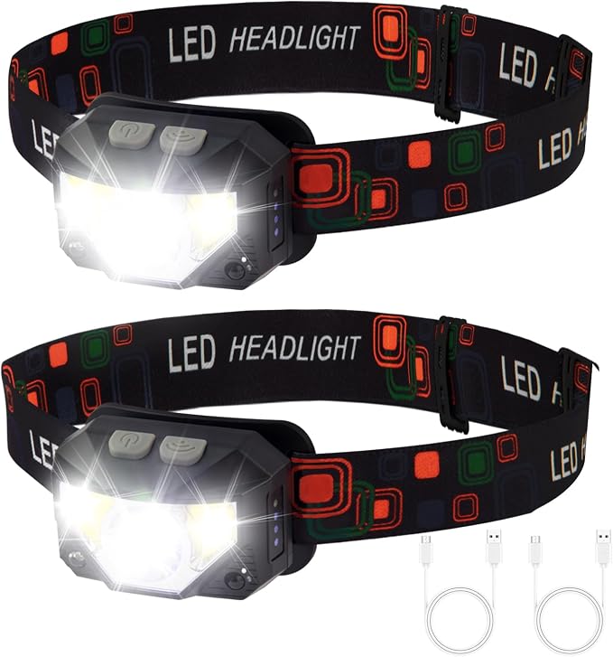 Headlamp Flashlight, 800 Lumen Ultra-Light Bright LED Rechargeable ...