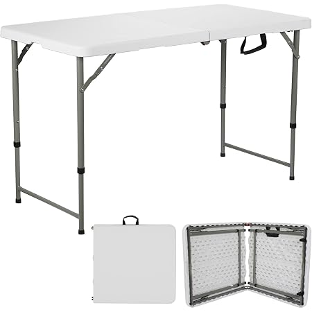 Anji DEPOT 6ft Folding Trestle Table, Heavy Duty Trestle Picnic Garden ...