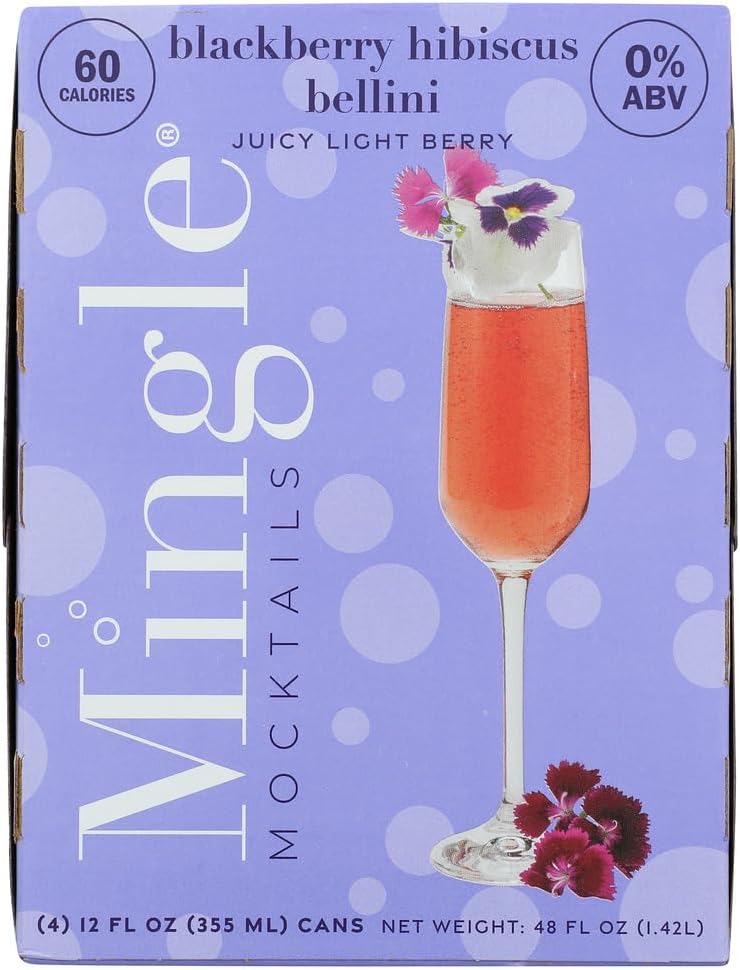 Amazon.com: Mingle Non-Alcoholic Bellini Mocktail 4pk Cans, 12 FZ ...