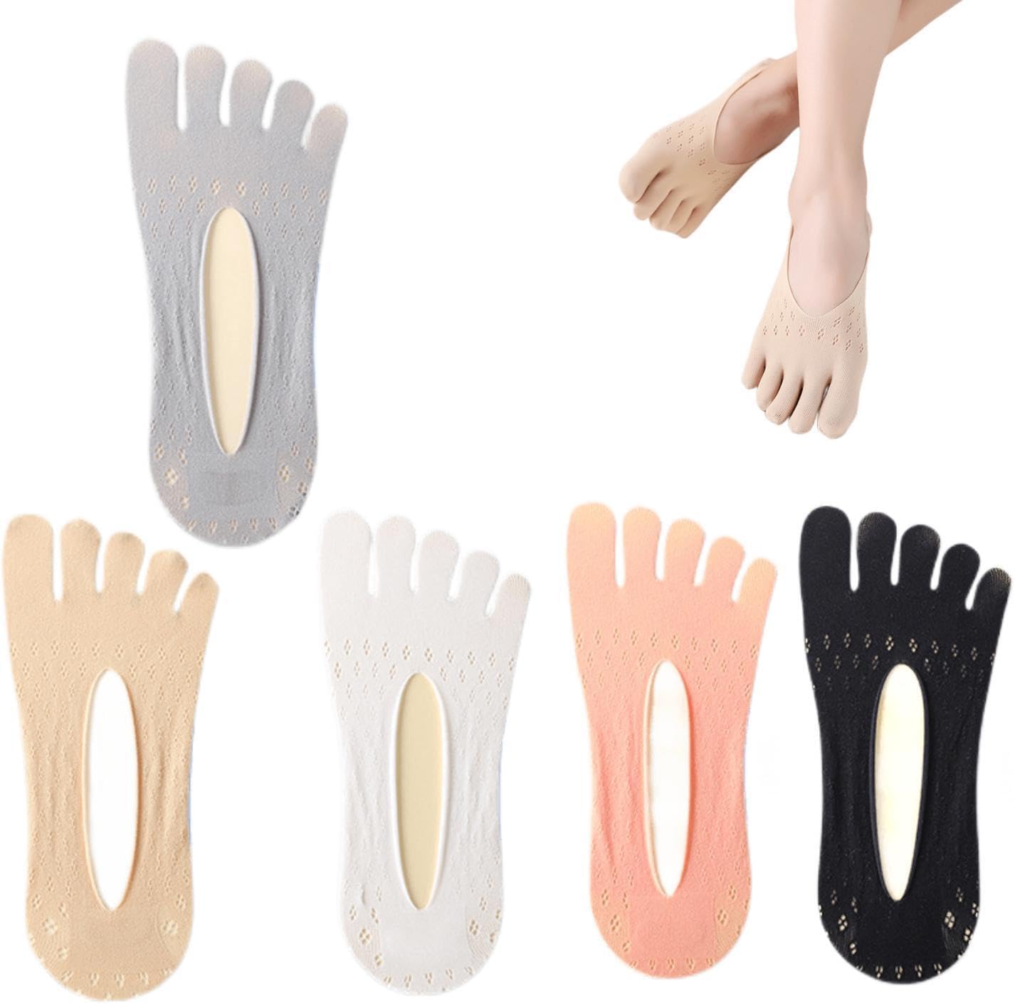 5 Pairs Bunion Relief Boat Socks, Bunion Relief Socks, Five Finger ...
