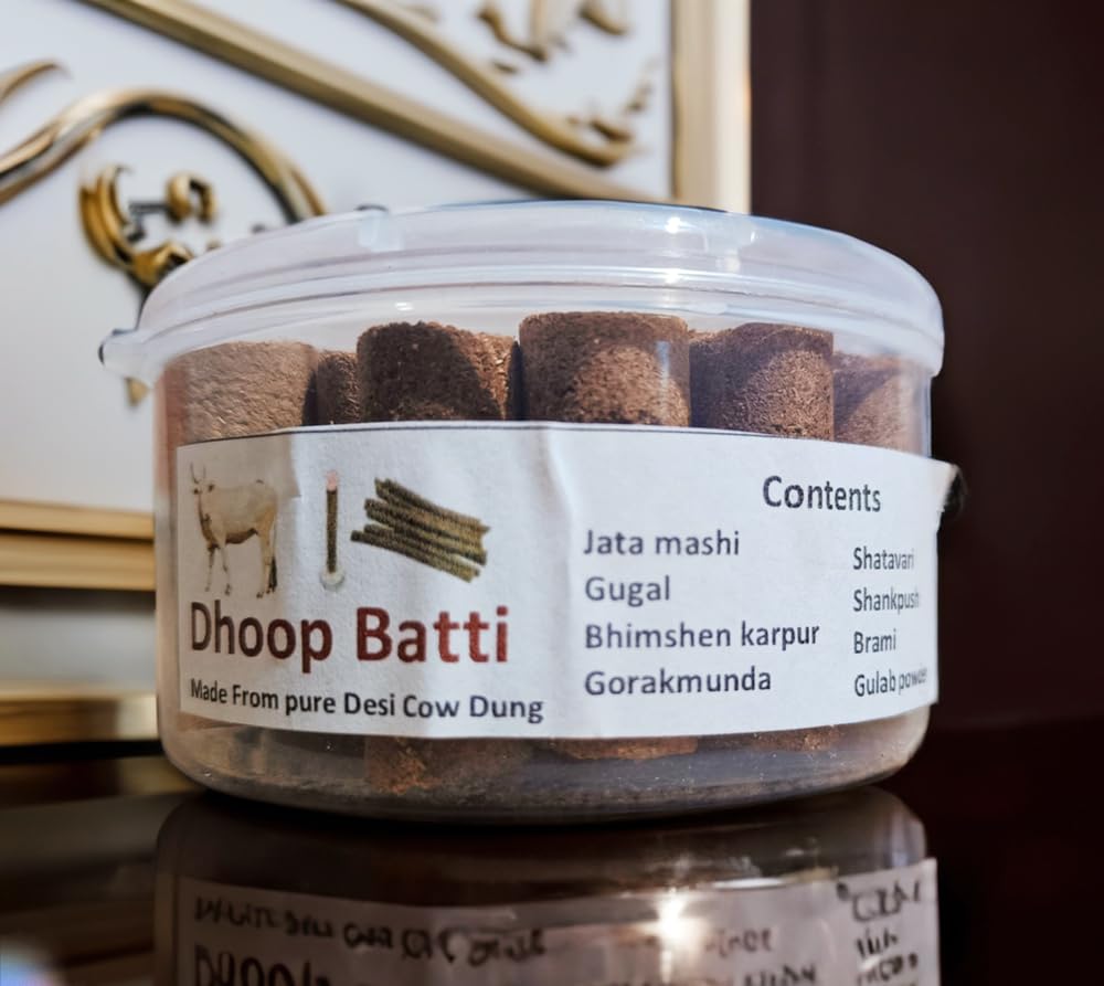 Gouri Enterprise [ Pack of 4 ] Premium Desi Cow Dung Dhoop Batti ...